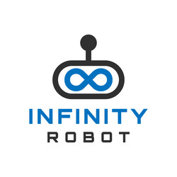 Simple robot logo design Royalty Free Vector Image