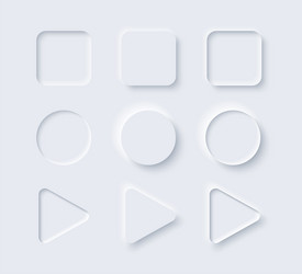Gray interface buttons and sliders 3d set of ui Vector Image