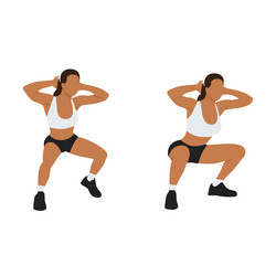 Woman doing duck walks squat exercise Royalty Free Vector