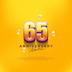 Premium 65th anniversary celebration design Vector Image