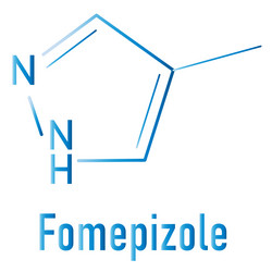 Fomepizole molecule skeletal formula Royalty Free Vector