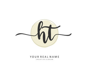 H t ht initial letter handwriting and signature Vector Image