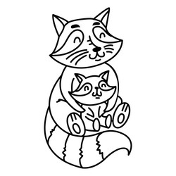 Simple stroke raccoon profile Royalty Free Vector Image