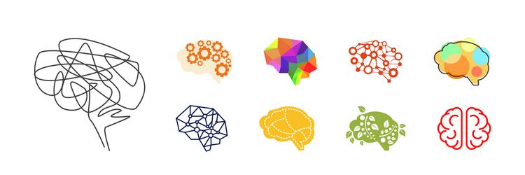 Brain icon as smart idea and solution thinking Vector Image