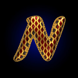 Golden Red Letter N Vector Images (38)