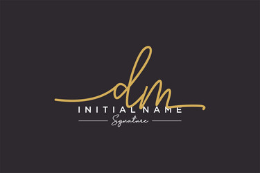 Initial dm signature logo template hand drawn Vector Image
