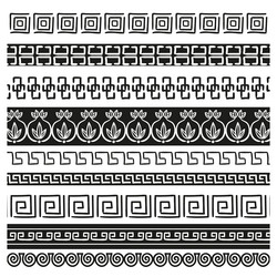 Ornamental greek border set Royalty Free Vector Image