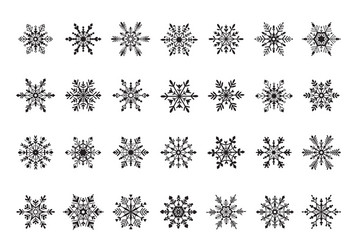 Snowflakes symbols collection Royalty Free Vector Image