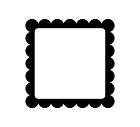 Square scalloped frame scalloped edge rectangle Vector Image