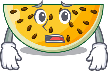Singing a piece of yellow watermelon cartoon Vector Image