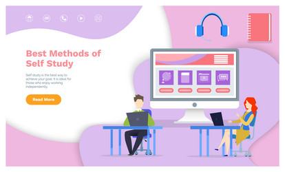 Best methods of self study concept man using Vector Image