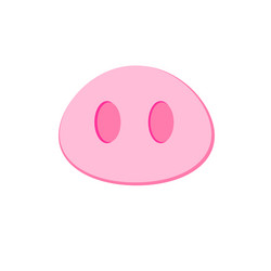 Flat cartoon nose pig piglet Royalty Free Vector Image