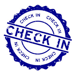 Grunge green check in word round rubber seal Vector Image