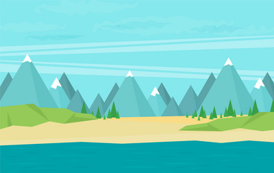 Flat countryside landscape with farm house road Vector Image