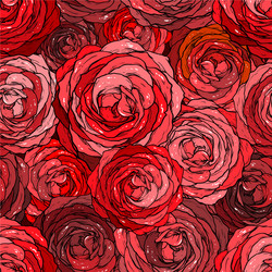 Red rose flowers pattern repeat background Vector Image