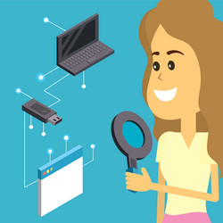 Search engine cartoon Royalty Free Vector Image