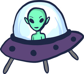 Graduating alien on white background Royalty Free Vector