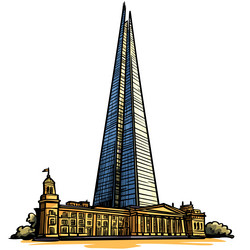 Comic hand-drawn of the shard skyscraper Vector Image