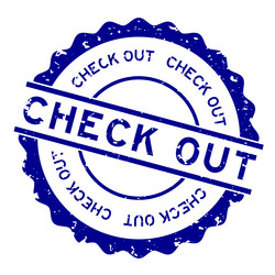 Grunge red check out word hexagon rubber seal Vector Image