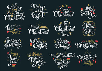 Christmas lettering set Royalty Free Vector Image