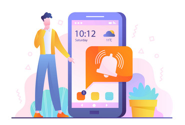 Notifications icon on phone Royalty Free Vector Image