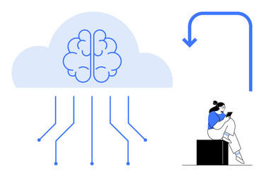 Cloud computing and artificial intelligence Vector Image