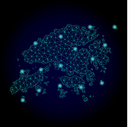 Network mesh circle inverted map hong kong Vector Image