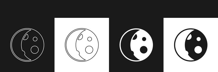 Black line moon phases icon isolated on white Vector Image