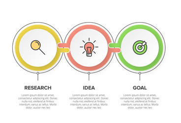 Concept arrow business model with 3 successive Vector Image