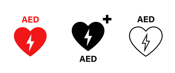Aed icon emergency defibrillator sign or icon Vector Image