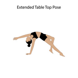 Table top pose yoga workout healthy lifestyle Vector Image