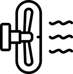 Table fan side view icon outline style Royalty Free Vector