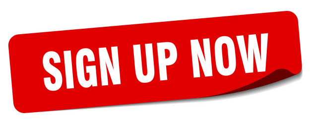Sign up now sticker sign up now label Royalty Free Vector