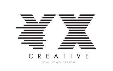 Creative white letters yx y x logo with leading Vector Image