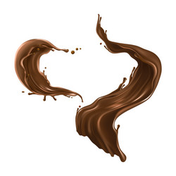 Realistic chocolate splash liquid whirl Royalty Free Vector
