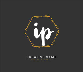 Ip initial letter handwriting and signature logo Vector Image