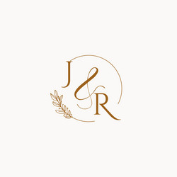 Jr wedding initials logo design Royalty Free Vector Image