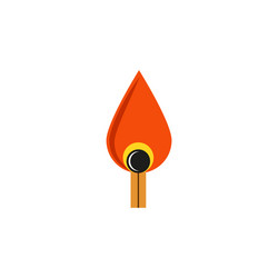 Burning match in papercut Royalty Free Vector Image