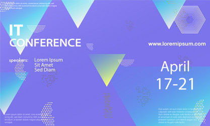 Conference announcement design template Royalty Free Vector