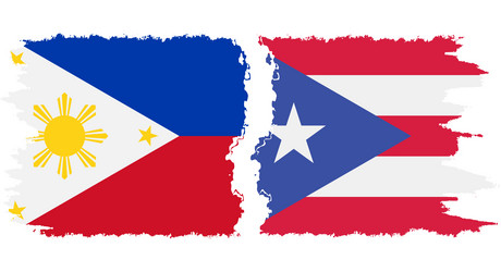 Philippines and croatia grunge flags connection Vector Image