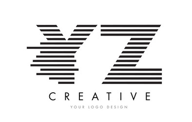 Creative blue letters yz y z logo with leading Vector Image