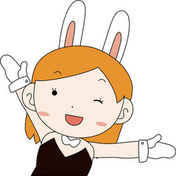 Cute pose bunny girl upper body Royalty Free Vector Image