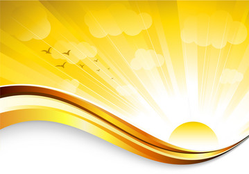 Abstract orange background with sun light rays Vector Image