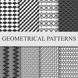 8 different classic geometric patterns Royalty Free Vector