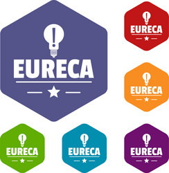 Eureka icons hexahedron Royalty Free Vector Image