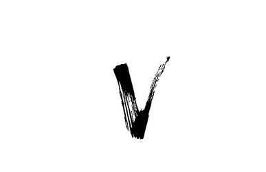 V handwritten alphabet letter logo with dots Vector Image