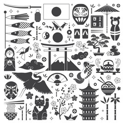 Japan culture design elements and icons collection