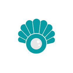 Elegant modern simple seashell pearl logo design Vector Image