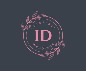 Id initials letter wedding monogram logos Vector Image