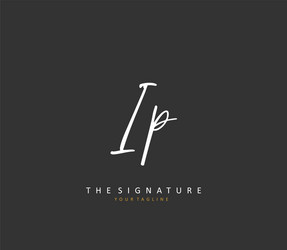 Ip initial letter handwriting and signature logo Vector Image